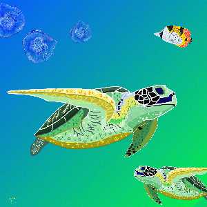 ウミガメ（GIF画像：動きます） | UNIQUE マーケットプレイス | COMSA